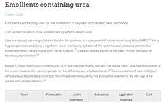Emollients containing urea | MIMS online