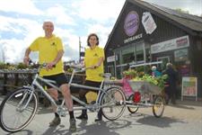 Garden centre figures begin £10,000 charity wheelbarrow cycle tandem ...