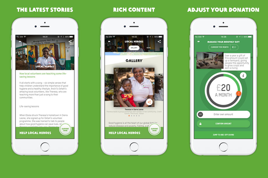 Oxfam launches easy-giving app | Third Sector