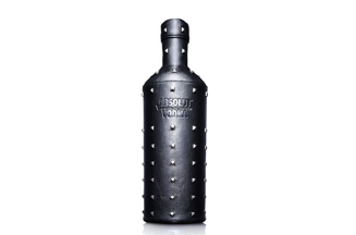Absolut clothes bottle in leather and studs for rockstar edition