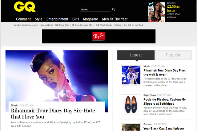 GQ unveils HTML5 website