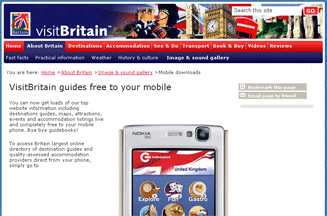 VisitBritain offers free UK travel guide for mobile phones