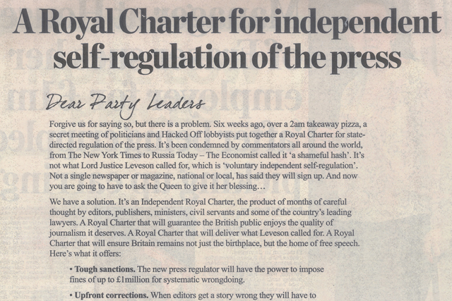 Newspaper groups reject state regulation and create rival charter
