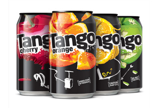 New Tango cans takes a pop at Innocent-style fruit-drink designs