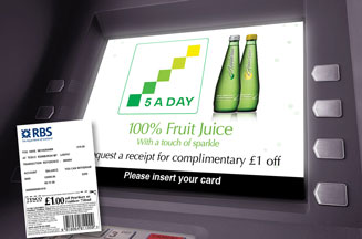 Appletiser advertises on Tesco ATMs