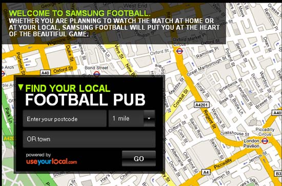 Samsung launches pub finder for live football matches