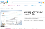 MSN declutters homepage adding Twitter and Facebook