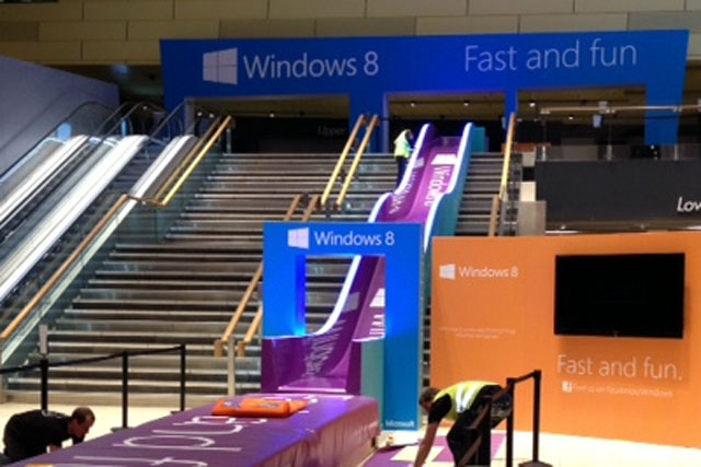 Microsoft creates giant slide to promote 'fast and fun' Windows 8