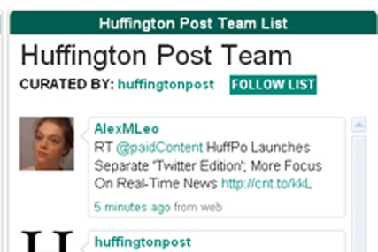 Huffington Post launches Twitter edition