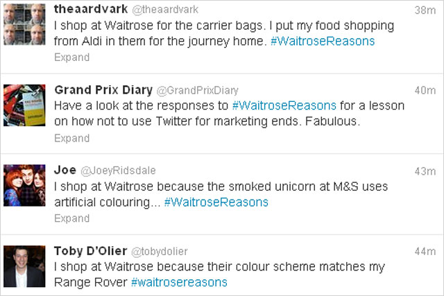 Waitrose Twitter campaign hijacked by 'upper class' jibes | Campaign US