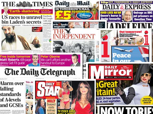 National newspaper ABC figures for April 2011