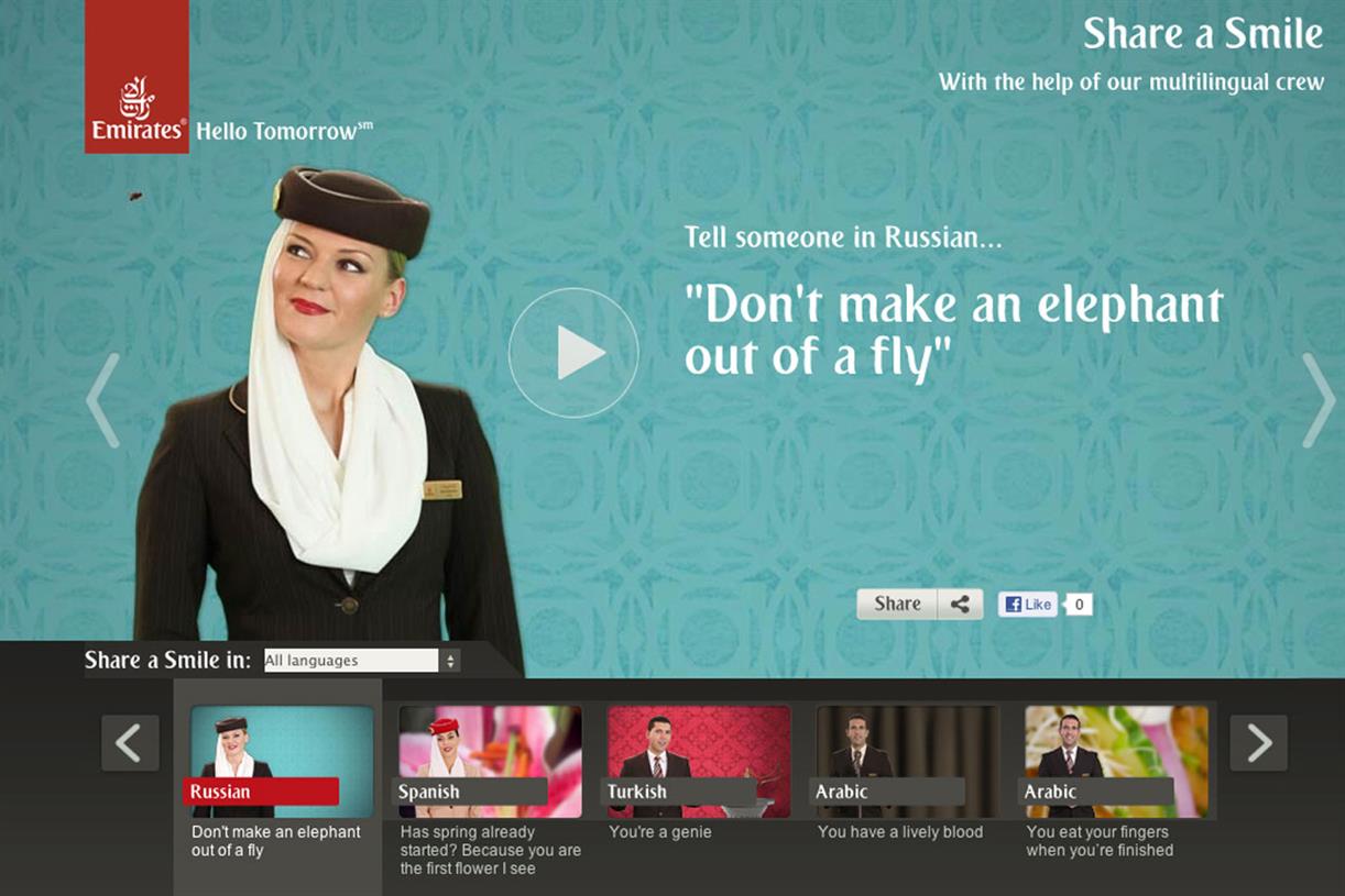 Emirates rolls out a series of animated ads in 14 languages
