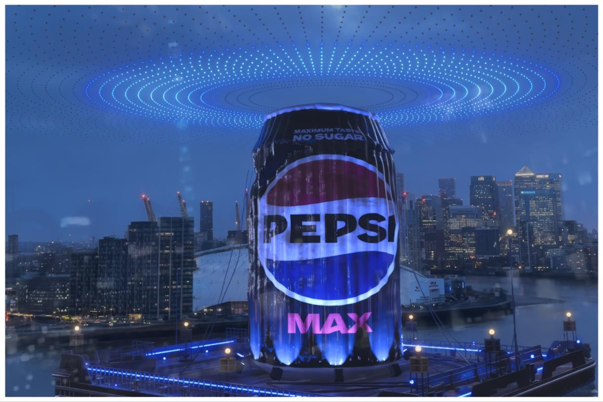Pepsi Max projects giant CGI can on the Thames