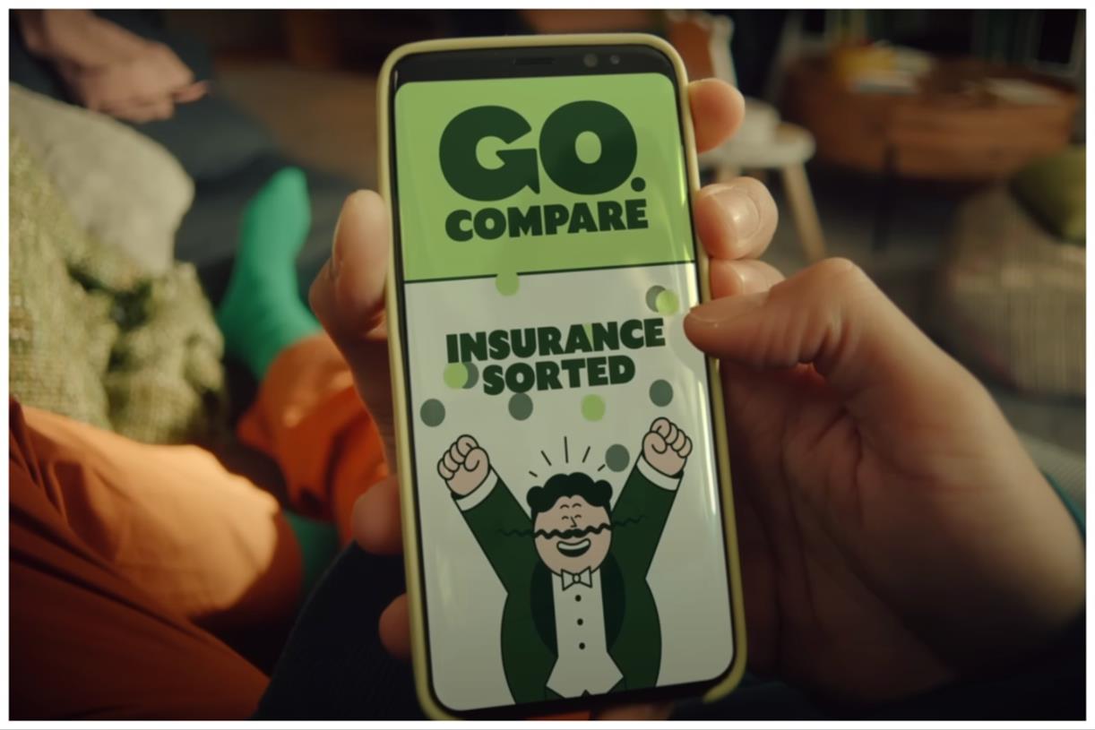 Go.Compare ad conveys the satisfaction of getting insurance sorted