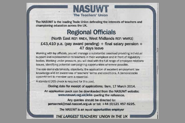 Schoolboy error means detention for teachers' union as ASA bans ad