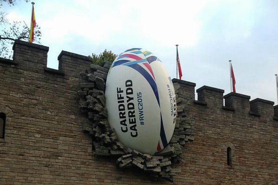 Rugby World Cup lands ball in the wall of Cardiff Castle