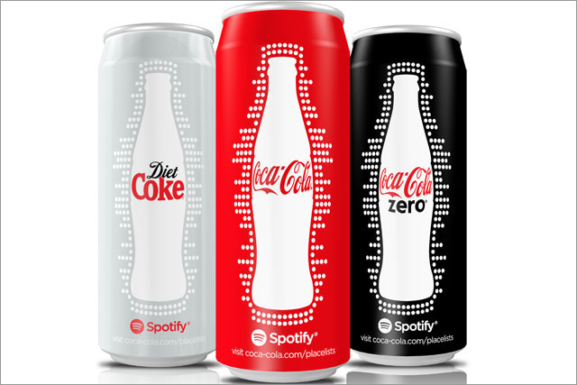 Coke adds Spotify branding to new slim cans