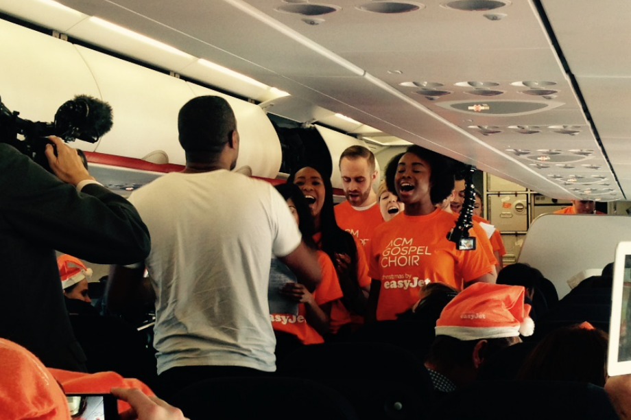 Easyjet breaks record for highest carol concert
