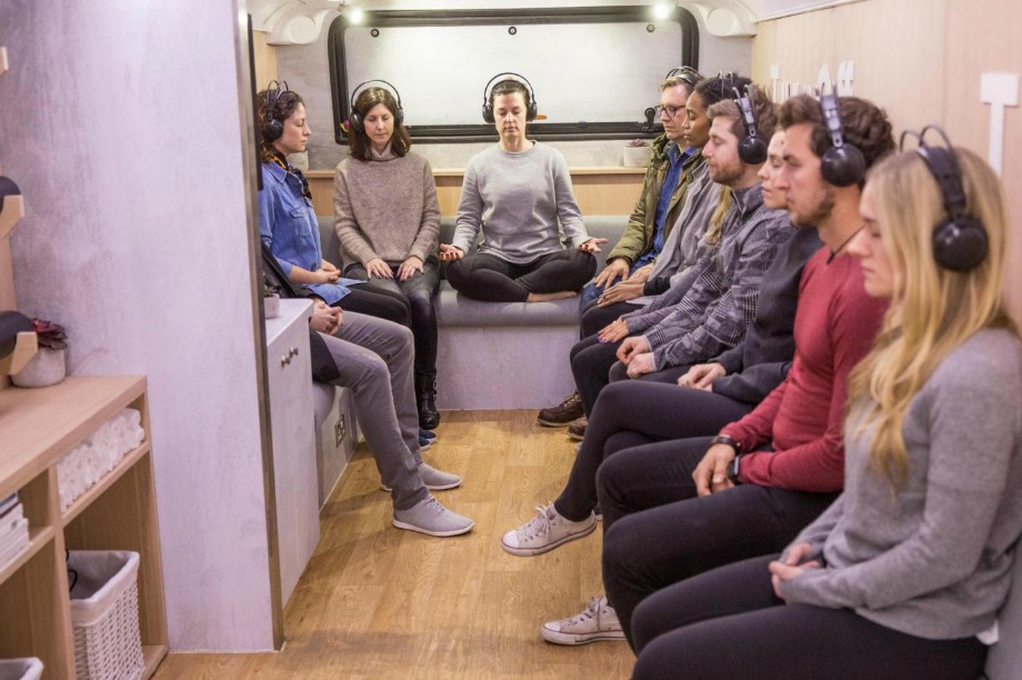 Lululemon stages meditation bus tour to calm commuters