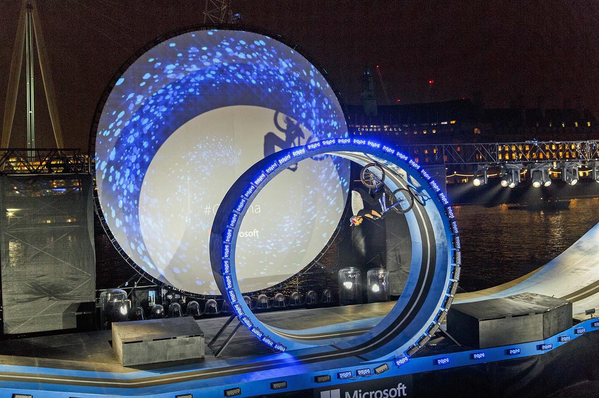 In pictures: Microsoft stages cycle stunt on River Thames
