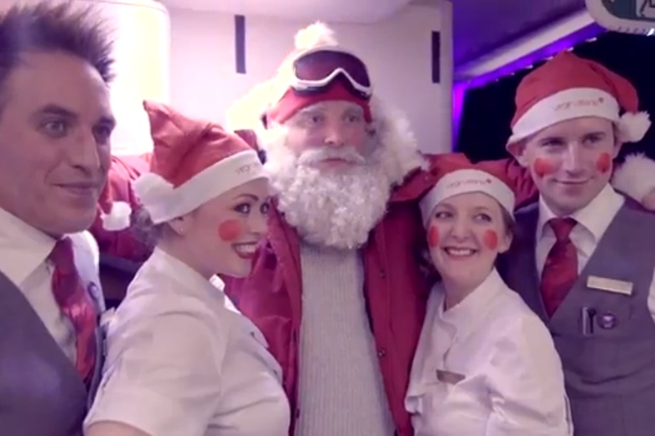 Event TV: Santa drops in on Virgin Atlantic flight with Microsoft