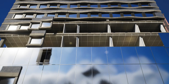 exterior shot of cladding