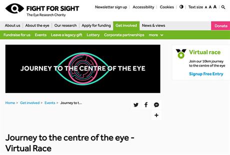 Fight for Sight launches eye health app for virtual 10k race | Third Sector