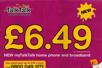 TalkTalk ad banned after BT complaint