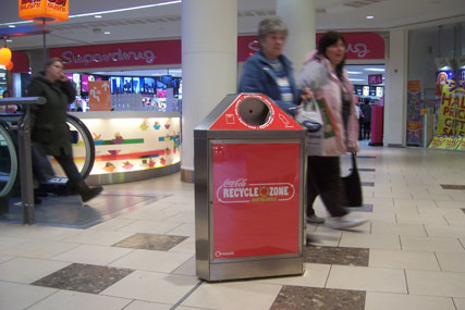 Coca-Cola to sponsor shopping centre recycling zones