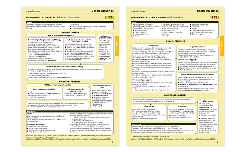 Summaries of NICE bowel disease guidance published by MIMS | MIMS online
