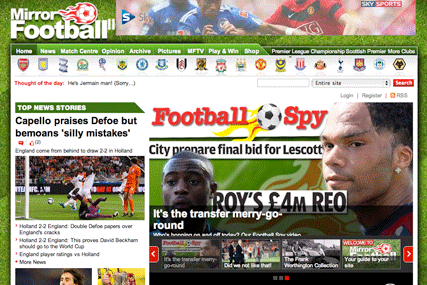 Mirror launches standalone football website