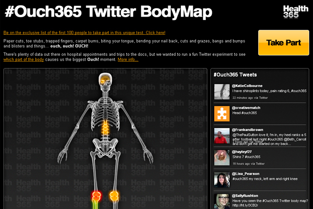 Health insurer chases social media fame with 'Ouch Map'
