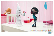 Black person wooed by Ku Klux Klan in modelling clay ad